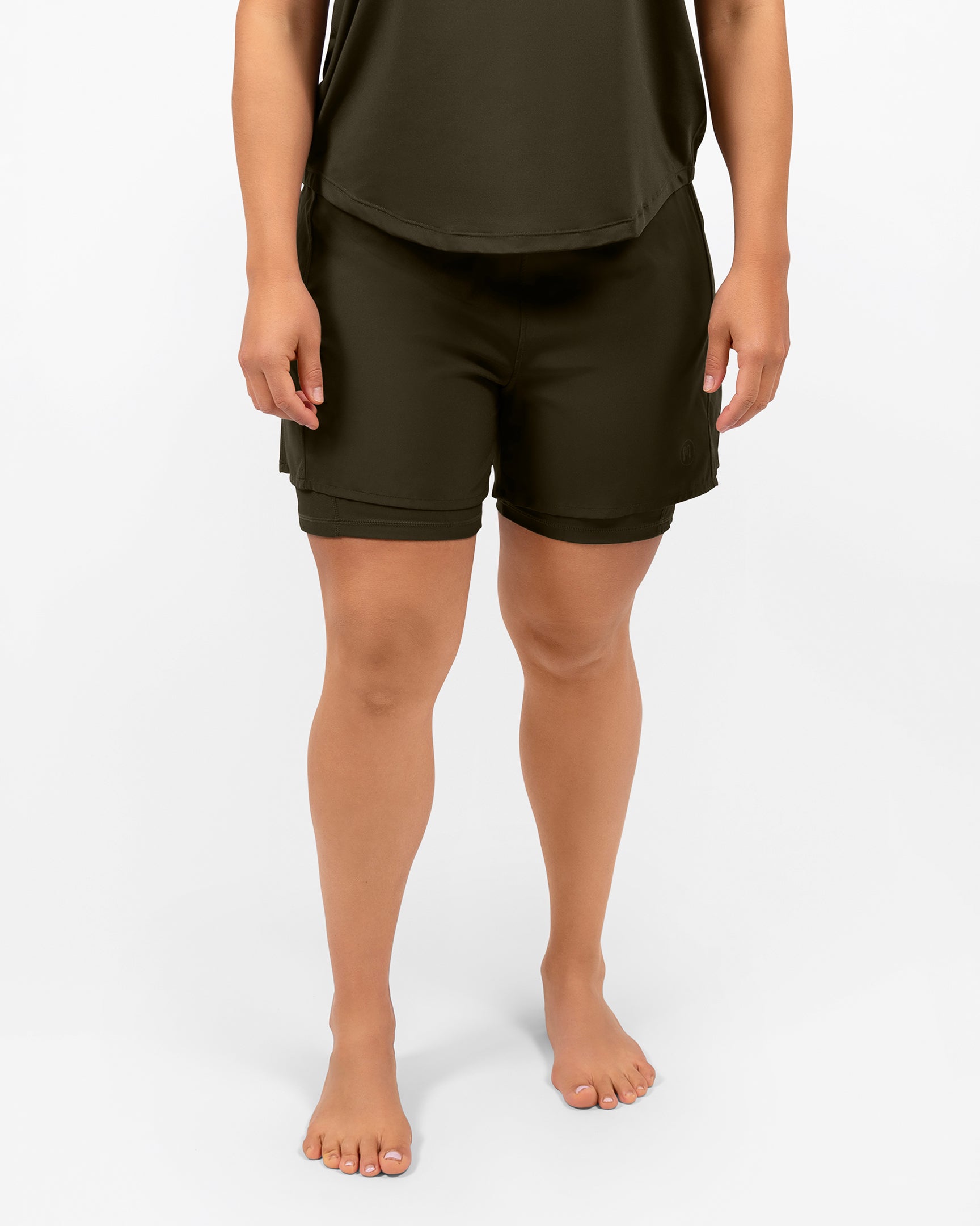 Freya 2-in-1 Deep Olive Shorts – Maya Freya